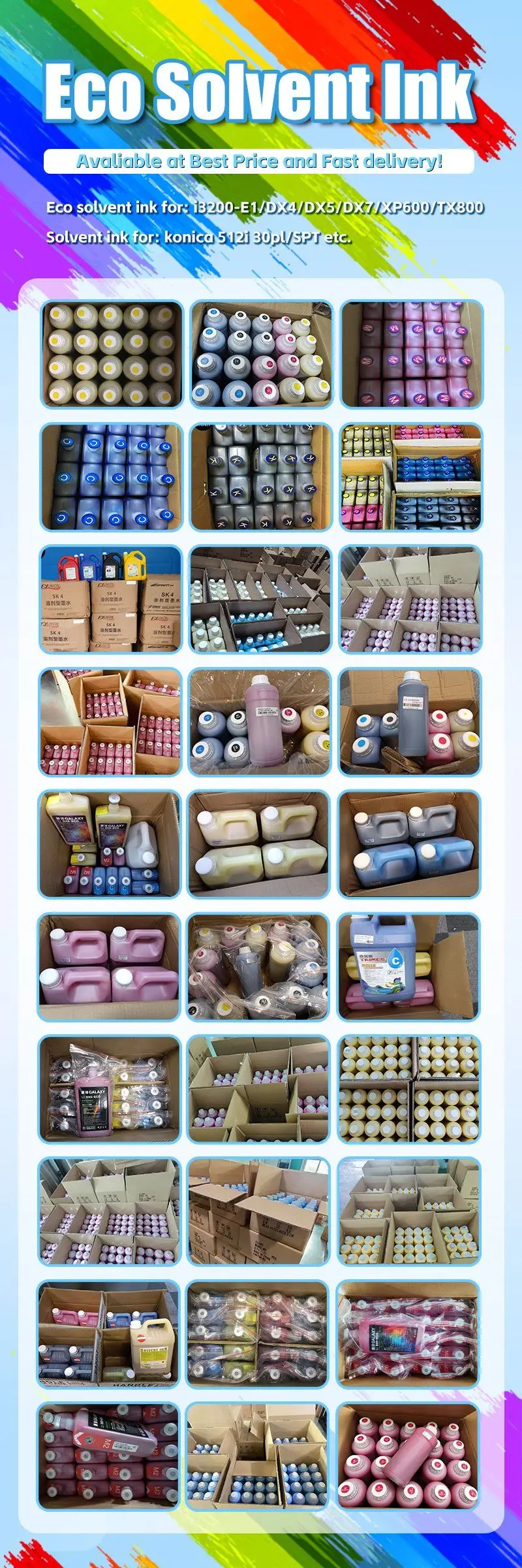 KM512i Solvent Ink 30PL for Banner Printing Fast Drying Outdoor Use ...