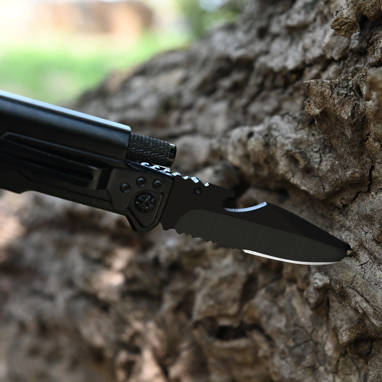 Outdoor Multifunctional EDC Stainless Steel Knife with LED Light ...