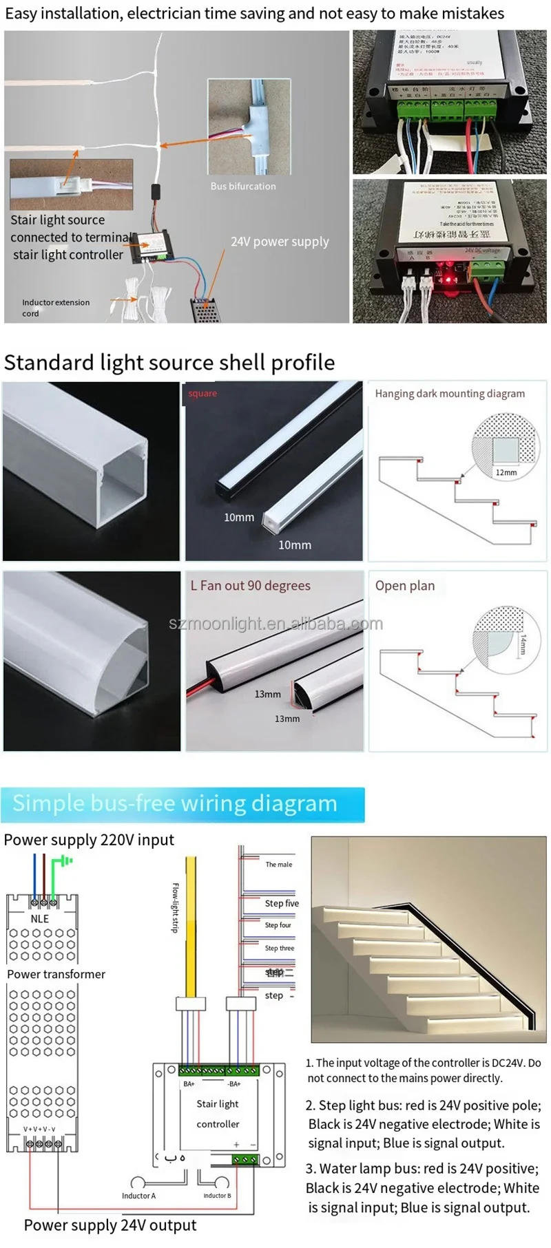 Smart Stair Step Light PIR Motion Sensor LED Indoor Outdoor Waterproof ...