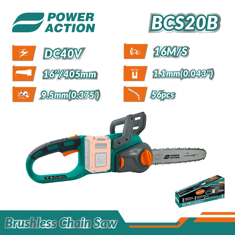 40V Brushless Cordless Chainsaw - Efficient Wood Cutting