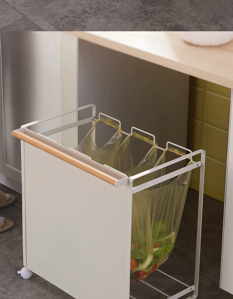 Stainless Steel Garbage Sorting Hanging Garbage Bag Racks Kitchen Trash ...