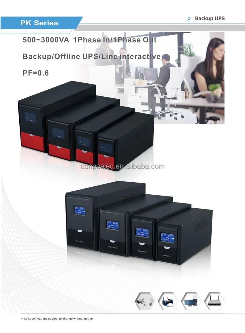 PK800 800VA/480W, in-built Battery 9AH/12V*1, Backup ups/Offline UPS ...