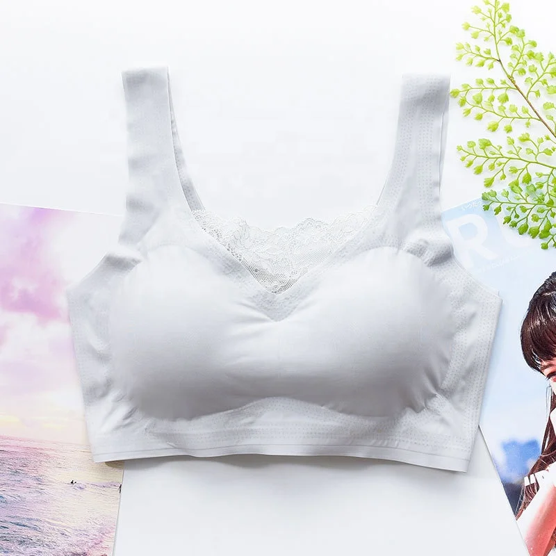 High Elastic Solid Color One Piece Soft Fabric Sports Seamless Big Bras ...