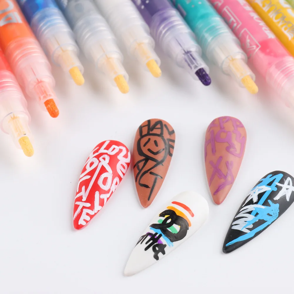 12 Color Acrylic Marker Nail Art - Watercolor Pigment