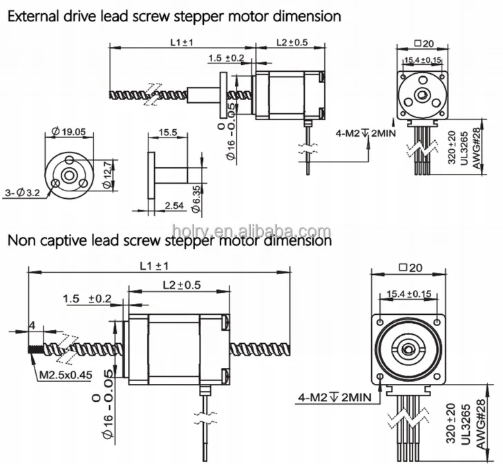 Nema8 Odm Oem 20mm 2 Phase Linear Stepper Motor For Medical Apparatus ...