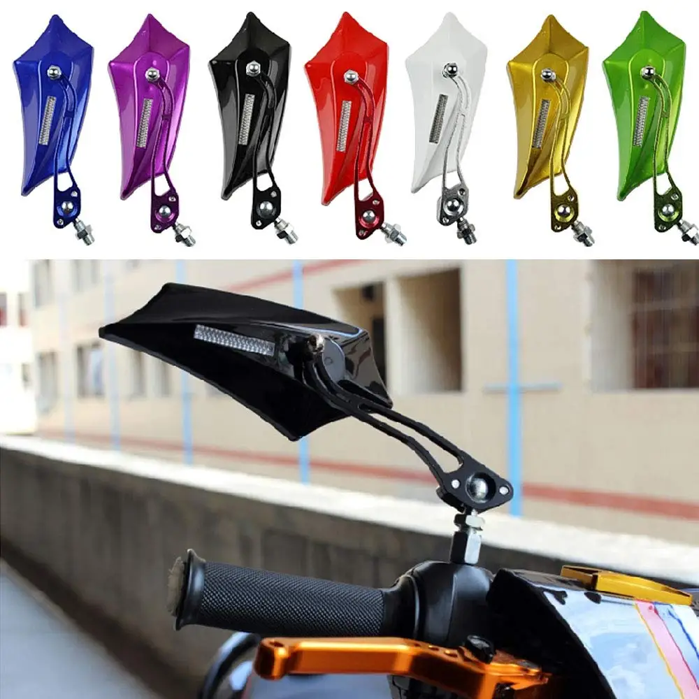 Adjustable Motorcycle Rear View Side Mirrors Aluminum Handlebar Rear ...