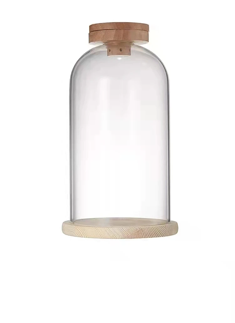 Portable Smoking Cloche for Martini Glasses with Wood Base