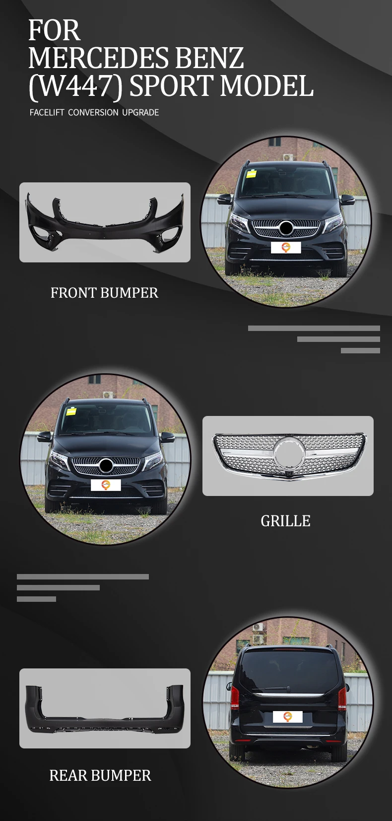 Mercedes V Class Bodykit Upgrade To Sport B-brabus W447 Body Kit For ...