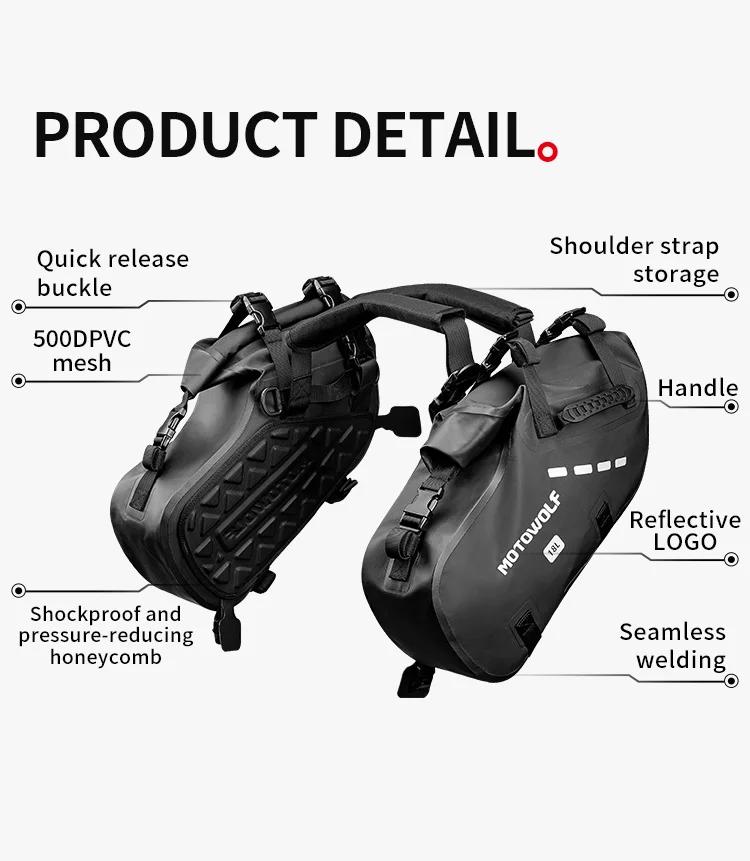 MOTOWOLF Waterproof Bike Saddle Bag - Ideal Motorcycle Accessory