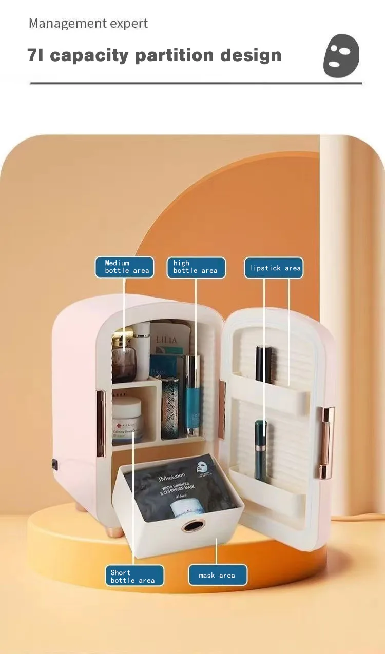 Customized Cheap 7l Small Skincare Cosmetic Pink Fridge Makeup Mini ...