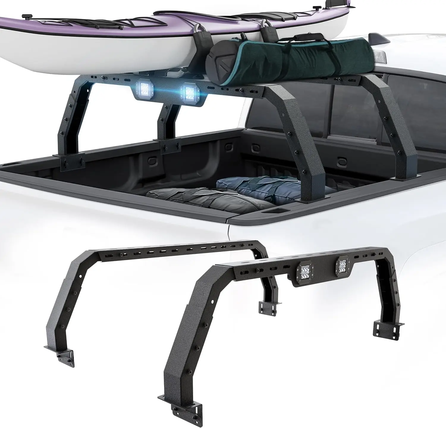 Overland Truck Cargo Carrier Bed Rack 2 Led Light Bar Compatible Toyota ...