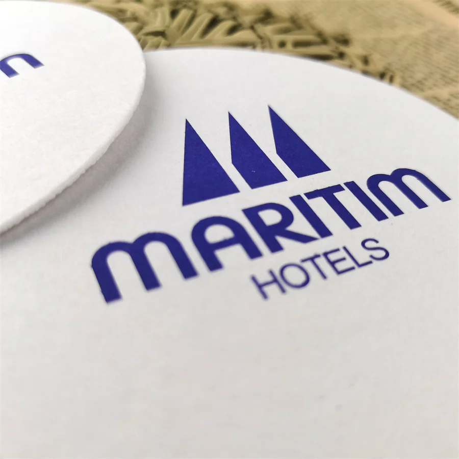 Custom Printed Drinks Coaster Black Hard Cardboard Paper Coaster Wood ...