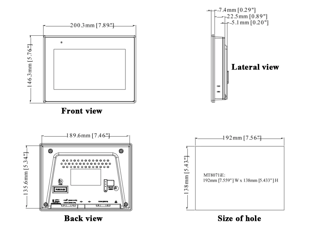 Weinview Mt6071ip Touch Screen Monitor - 7 Inch Resistive Panel