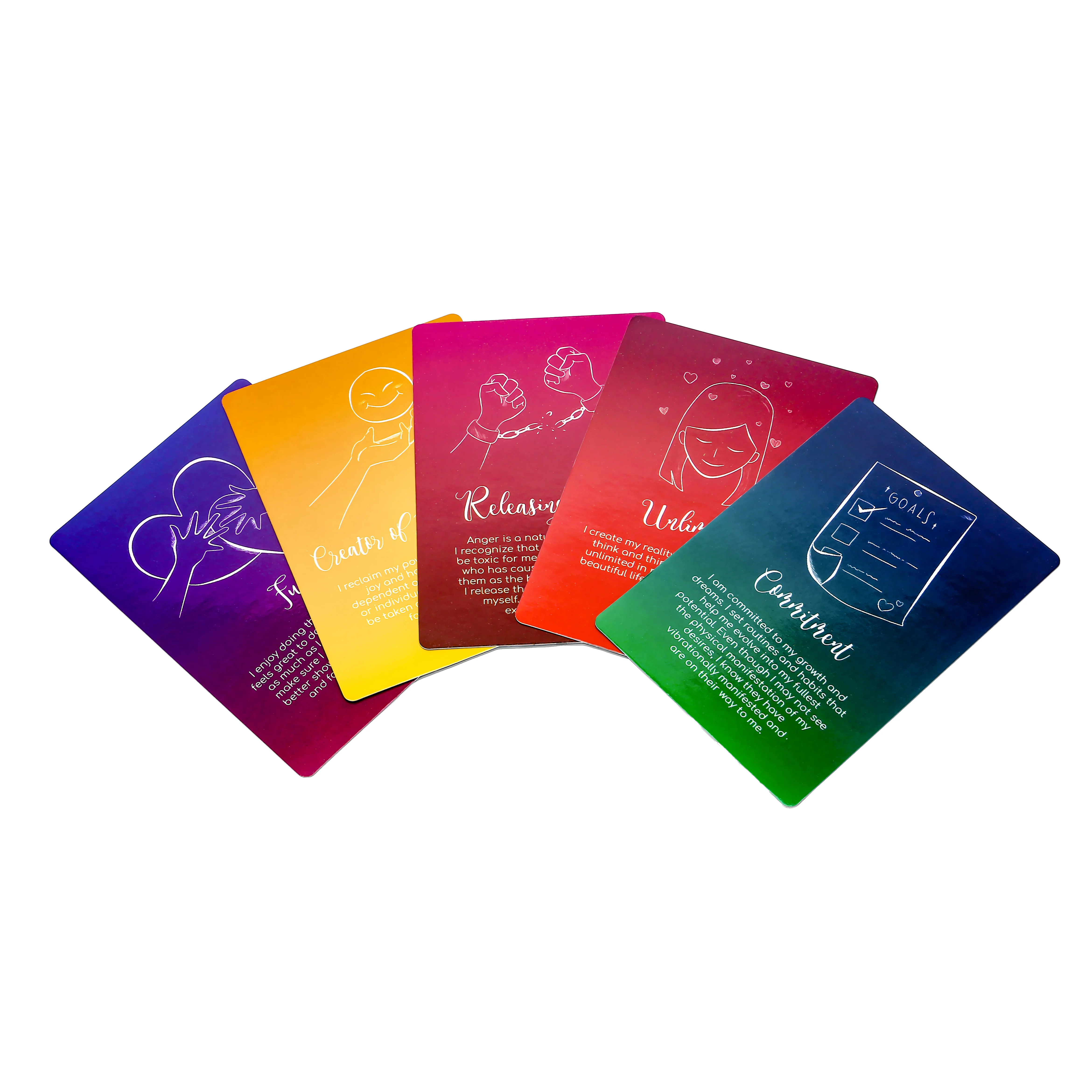 Custom Printed Mental Health Mindfulness Affirmation Card Inspirational ...