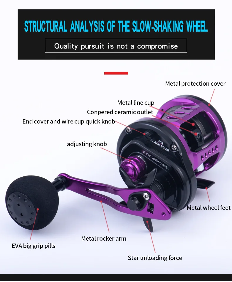 Lurekiller Black Rider - Heavy Duty Fishing Reel for Jigging