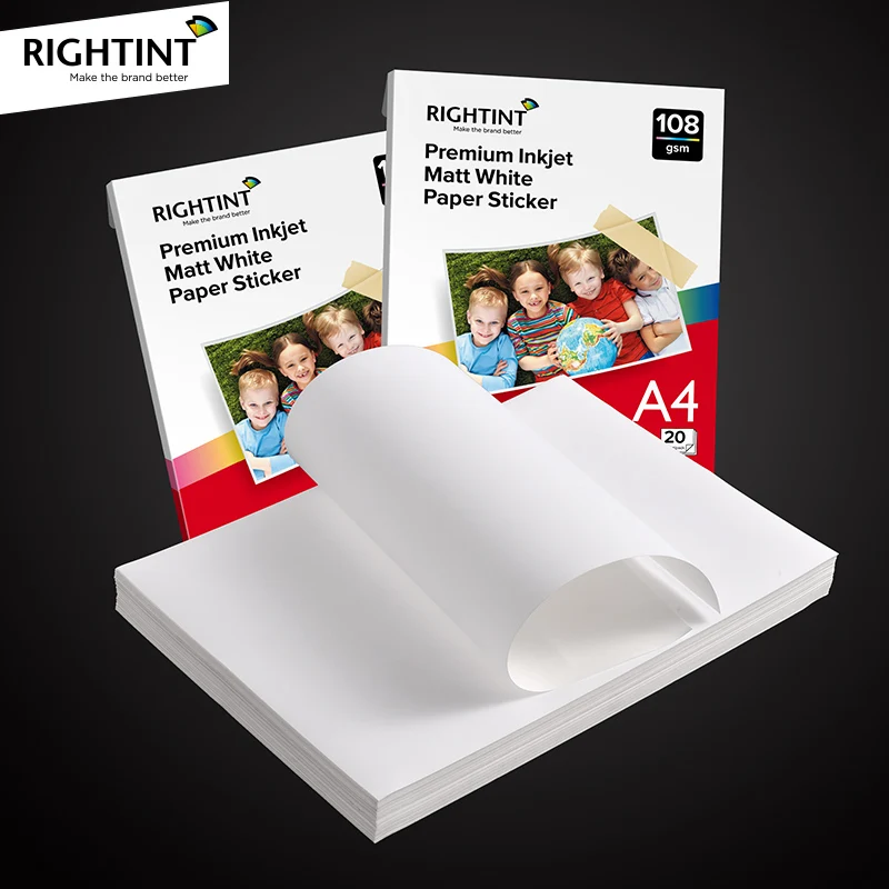 Inkjet Printer Paper 20 White Matt 24 Stickers Per Sheet Self Adhesive ...