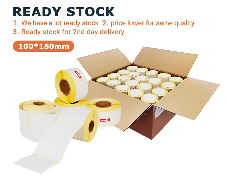 Free Sample Custom Barcode Label Sticker 50x25 58x40 58x60 60x40 Self ...