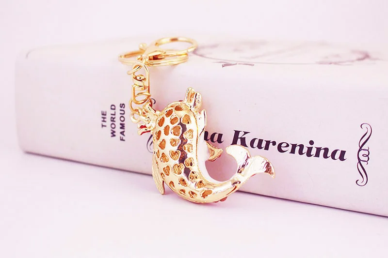 New Arrival Diamond Dolphin Crown Keychain Rhinestone Crystal Metal Key ...