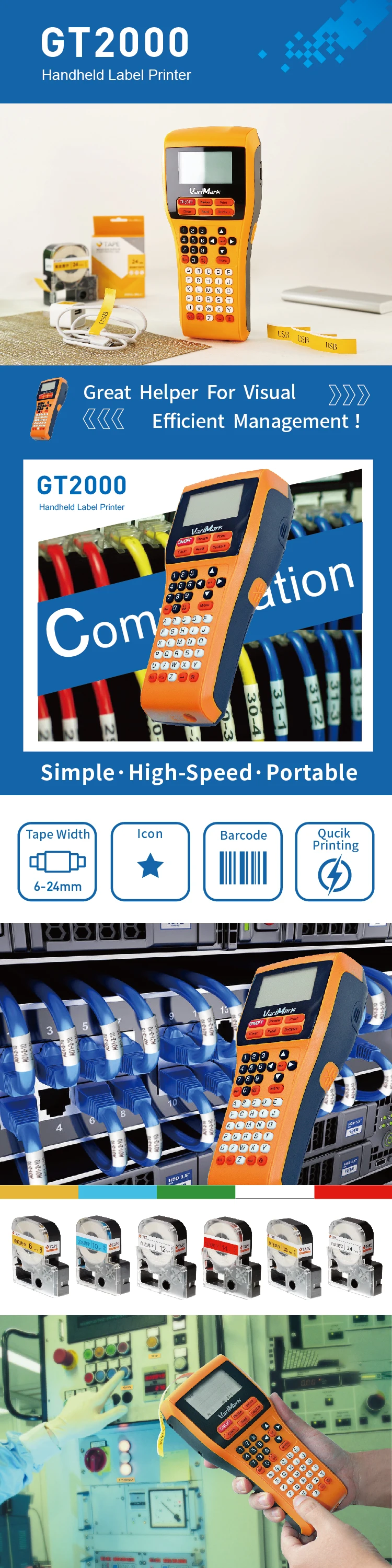 Handheld Nylon Cloth Terminal Block Label Printer - Buy Nylon Label ...