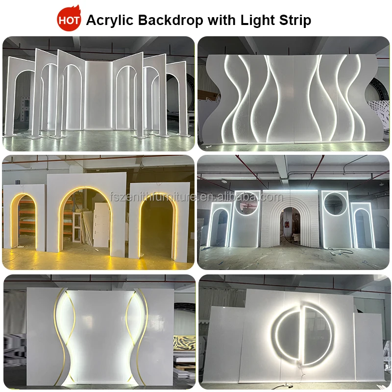 Custom Wedding Pvc Arch Stage Background Flower Panel White Acrylic ...