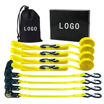 1inch Tie Down Strap With 4 Soft Loops 4 Rubber Handle Ratchet Strap ...