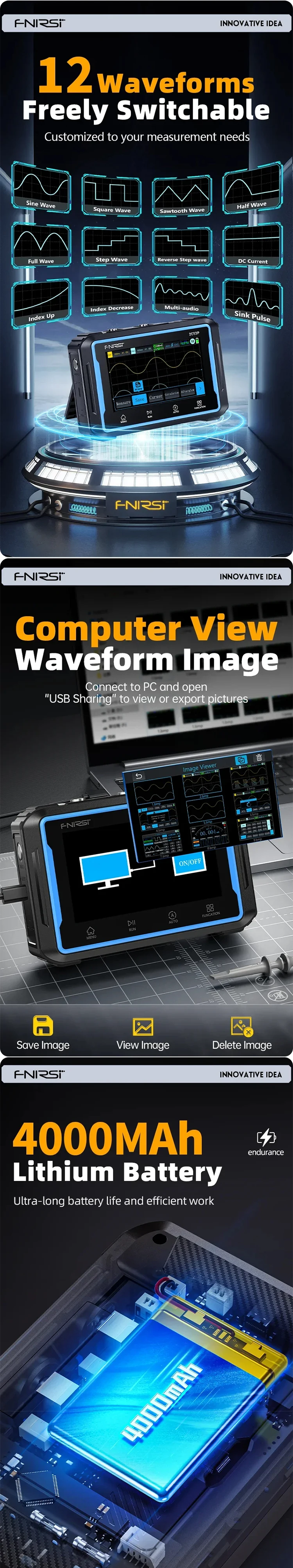 FNIRSI 2C53P - Versatile 3IN1 Oscilloscope with Touch Screen