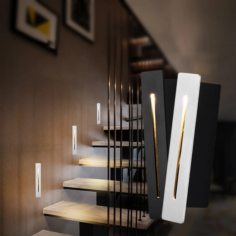 Modern Minimalist Wall Light Recessed Stair Light Led 3w Indoor ...
