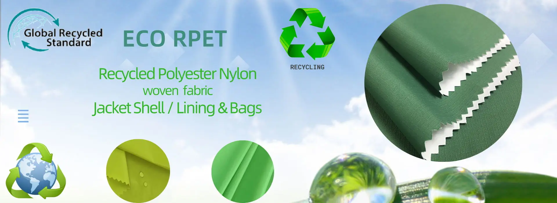Eco-friendly 15D Ripstop Nylon - Recycled Ultralight Fabric