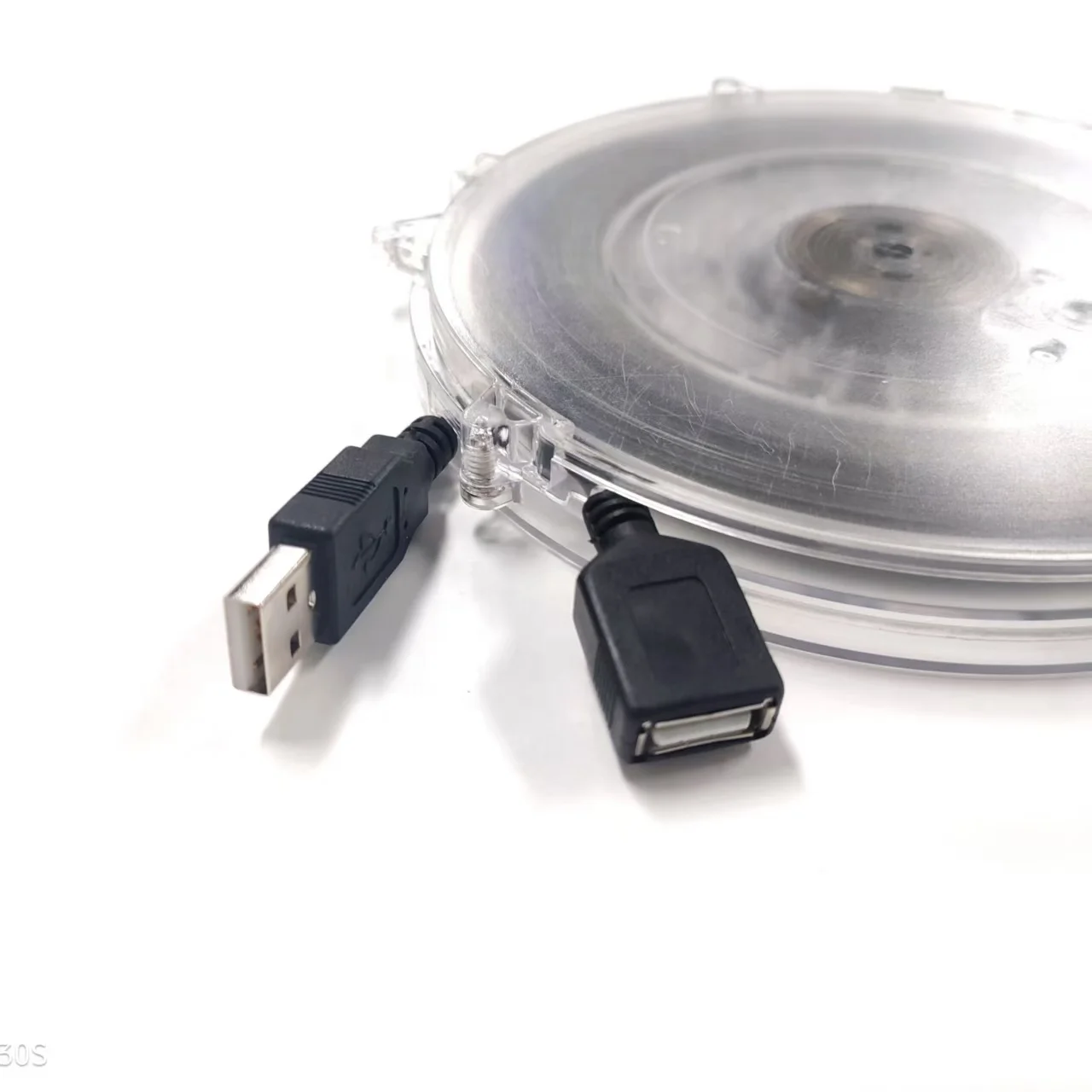 Mini Retractable Cable Reel USB -Type a Male to Female with 4 Pin DC ...