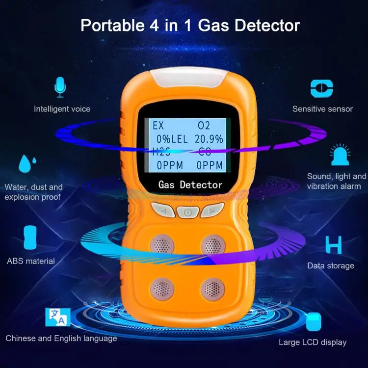 4-gas Monitor Meter Tester Analyzer Portable Gas Detector Co Monitor ...