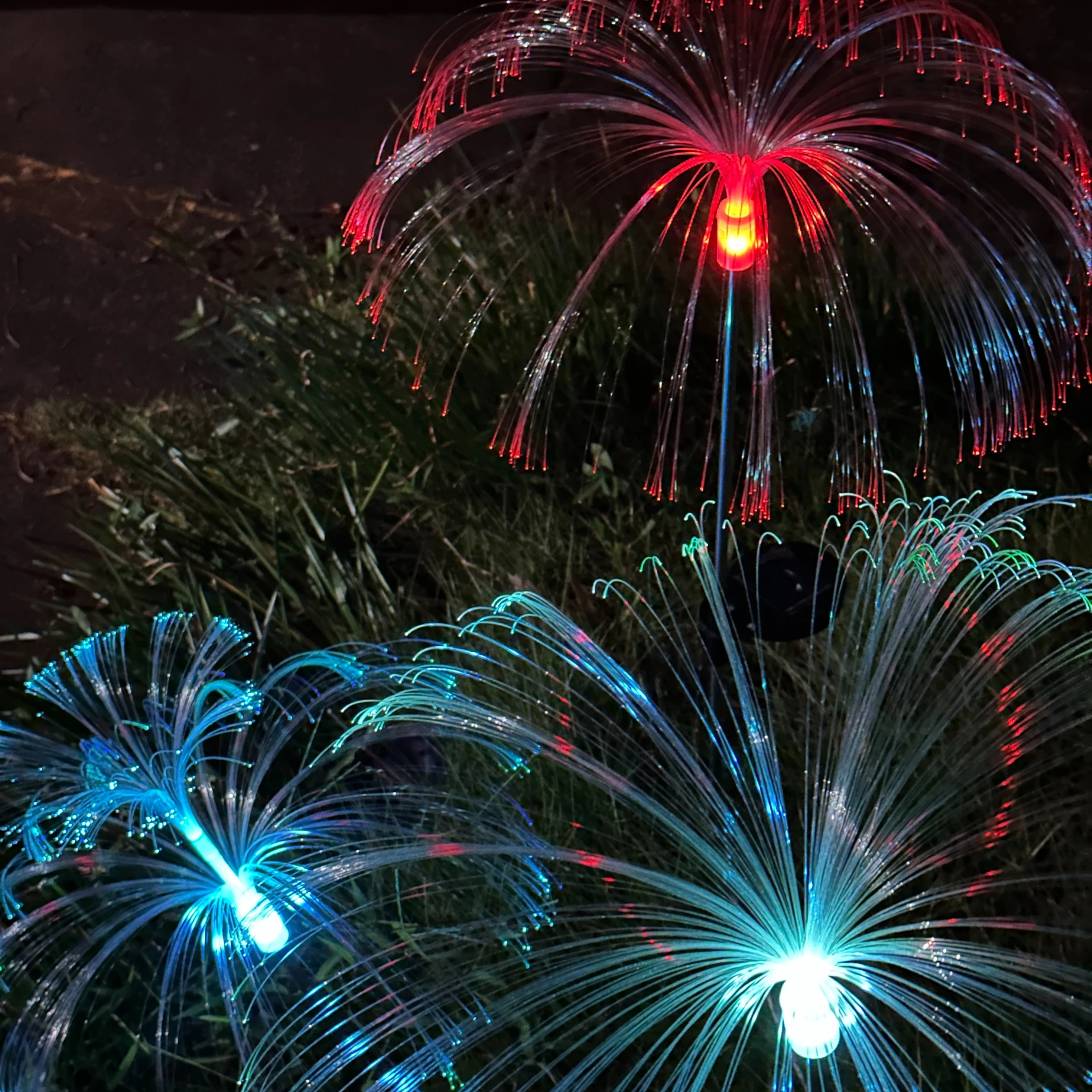 Decorative Pathway Villa Lighting Wireless Fiber Optic Solar Yard ...