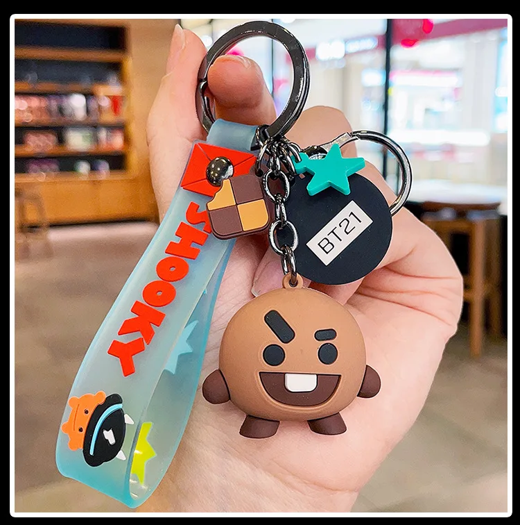 New Cute 6cm 7 Styles Pvc 3d Kpop Bangtan Boys Keychain Bt21 Bts ...