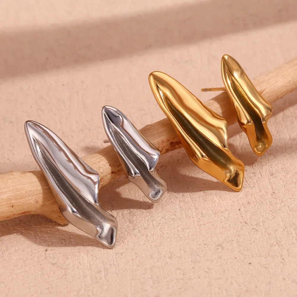 Asymmetric Paper Airplane Pleated Molding 18k Gold Stainless Steel ...
