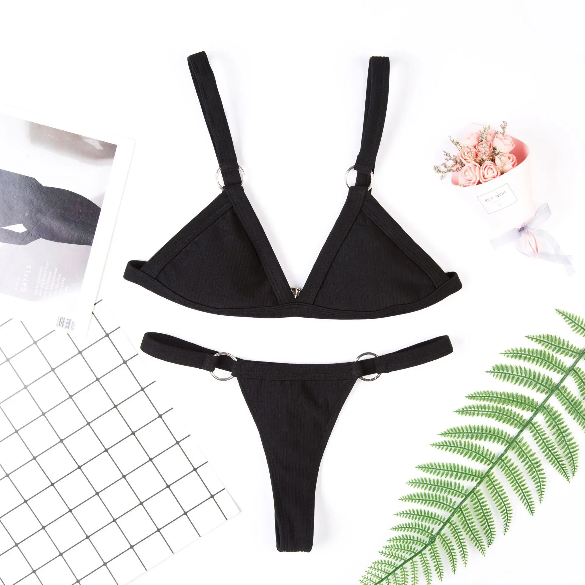 Sp051 Wholesale Women String Miini Thong Bikini With Rings Swimwear ...