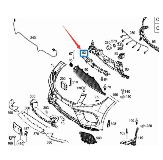 2928850338 for the Mercedes-benz ML GLE W166 Front Bumper Bracket ...