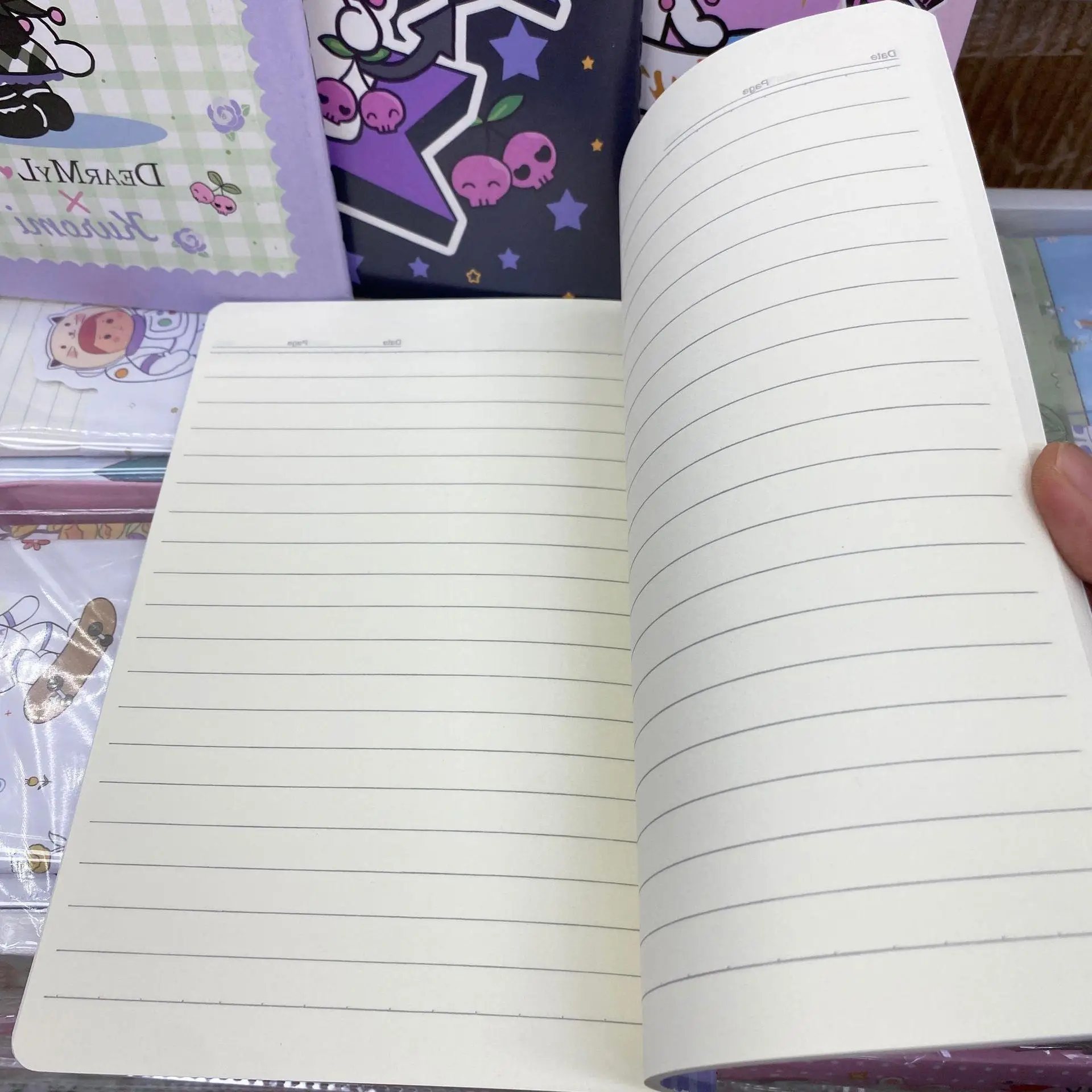 San-rio Kuromi Notebook Kuromi A5 Thread Bound Purple Cute Bow Notepad ...