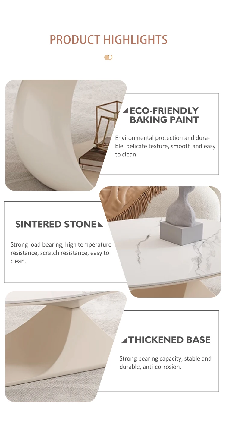 Minimal Wood Color Shaped Coffee Table for Small Apartments