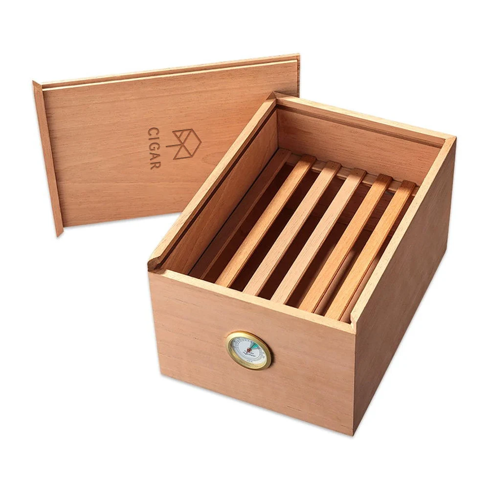 Wholesale Custom Spanish Cedar Cigar Humidor Wood Box