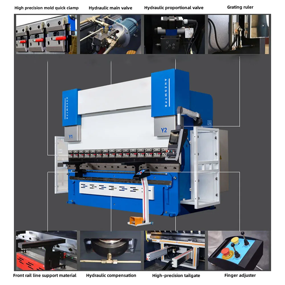 Electrohydraulic Servo CNC Bending Machine Fully Automatic Edge Bending Machine 220T/3200 4+1 ...