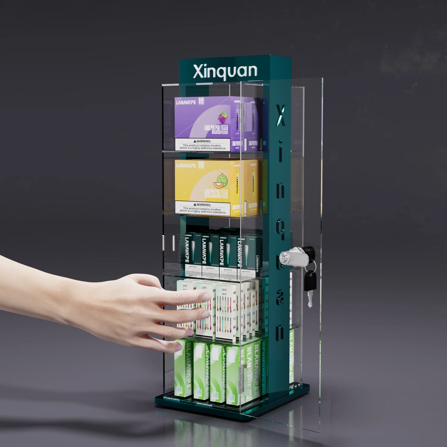 Custom Acrylic Display Case with Lock Key - Perfect for Cigarette Dispenser