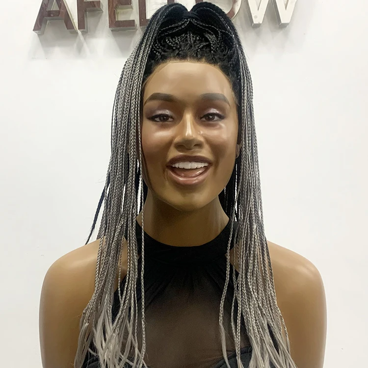 H9 Dark Brown Skin Color Head Mannequin - Realistic Makeup