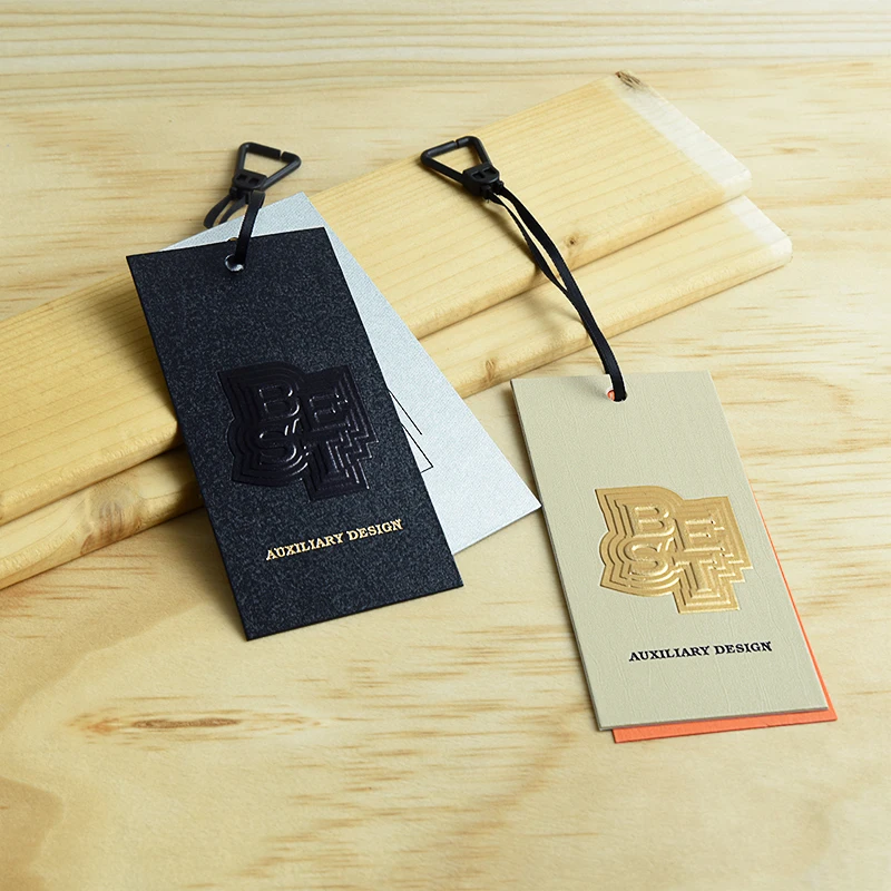 Luxury Recycled Garment Labels Embossed Custom Printing Hang Tags ...