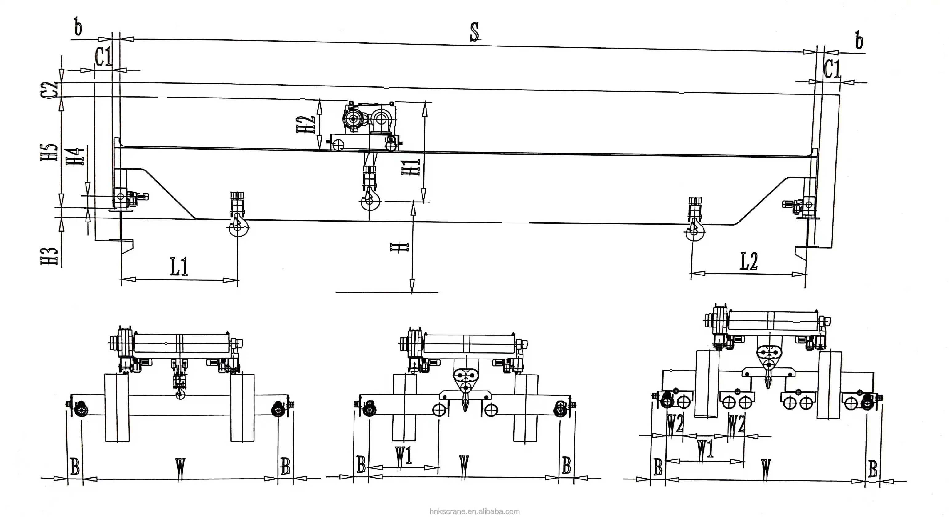 KSSL European Style Electric Hoist Double Beam Bridge Crane