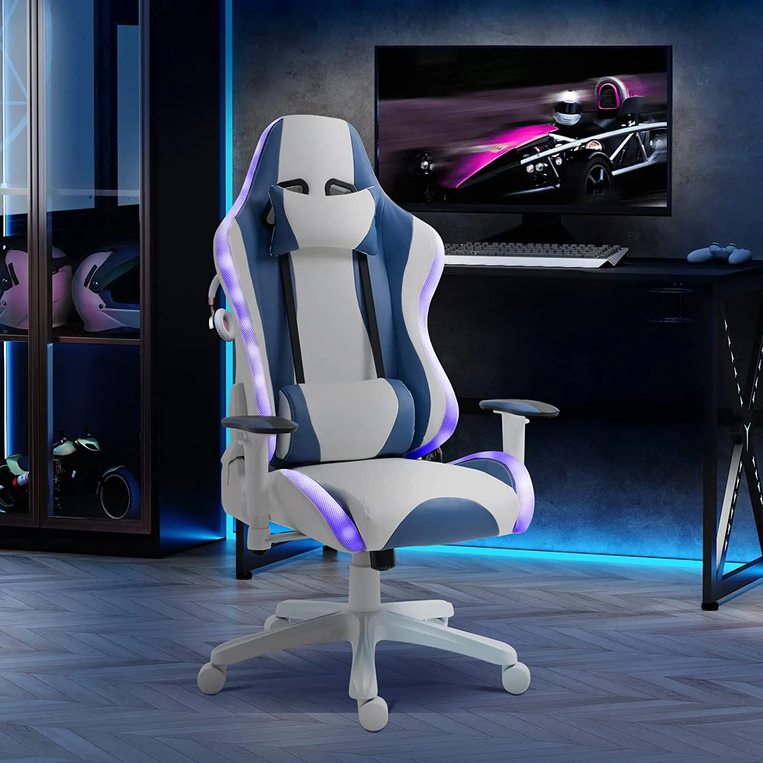 Customizable RGB Gaming Chair - 11 LED Colors & Comfort