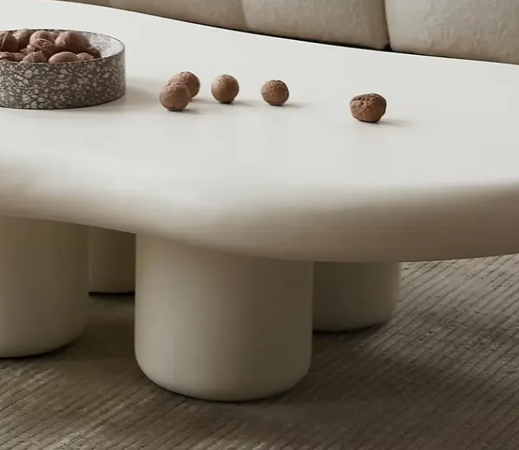 Alibaba.com: Modern Home Coffee Table Set, 2-piece cream white wavy ...