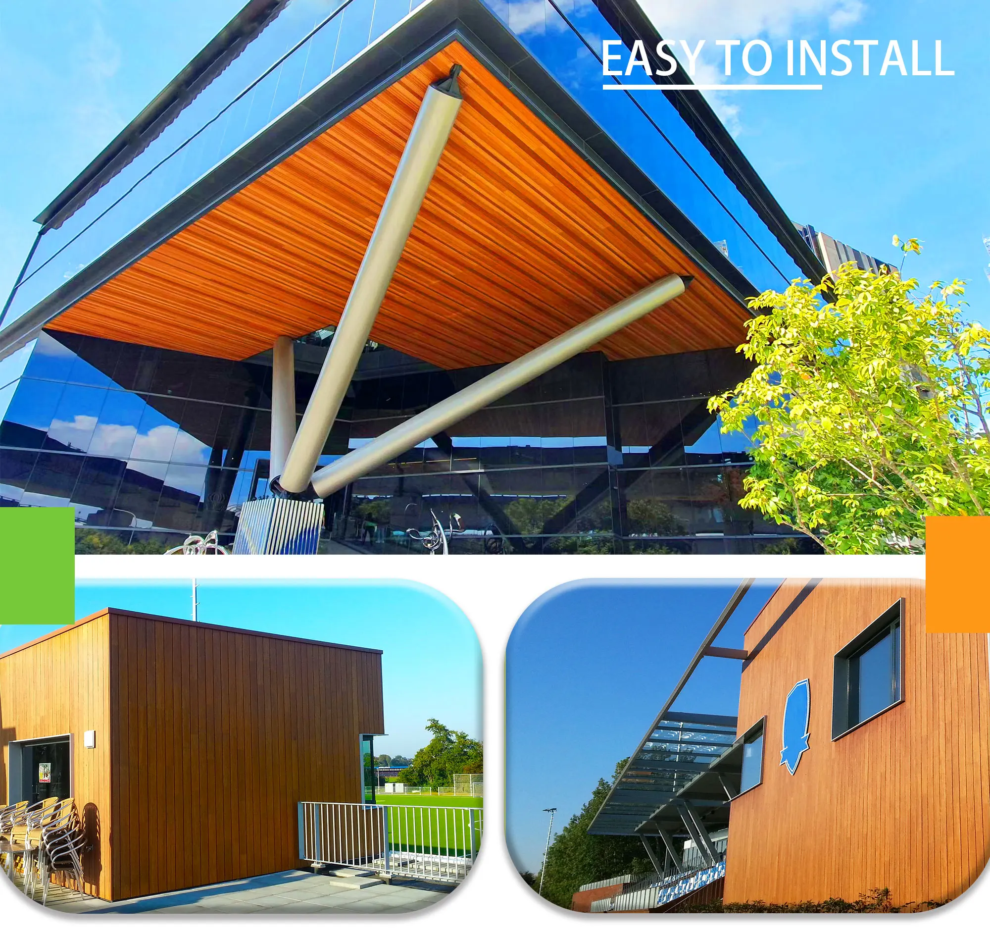 Weather Resistance Exterior Wall Panels Brown Color Pvc Wall Panel For ...