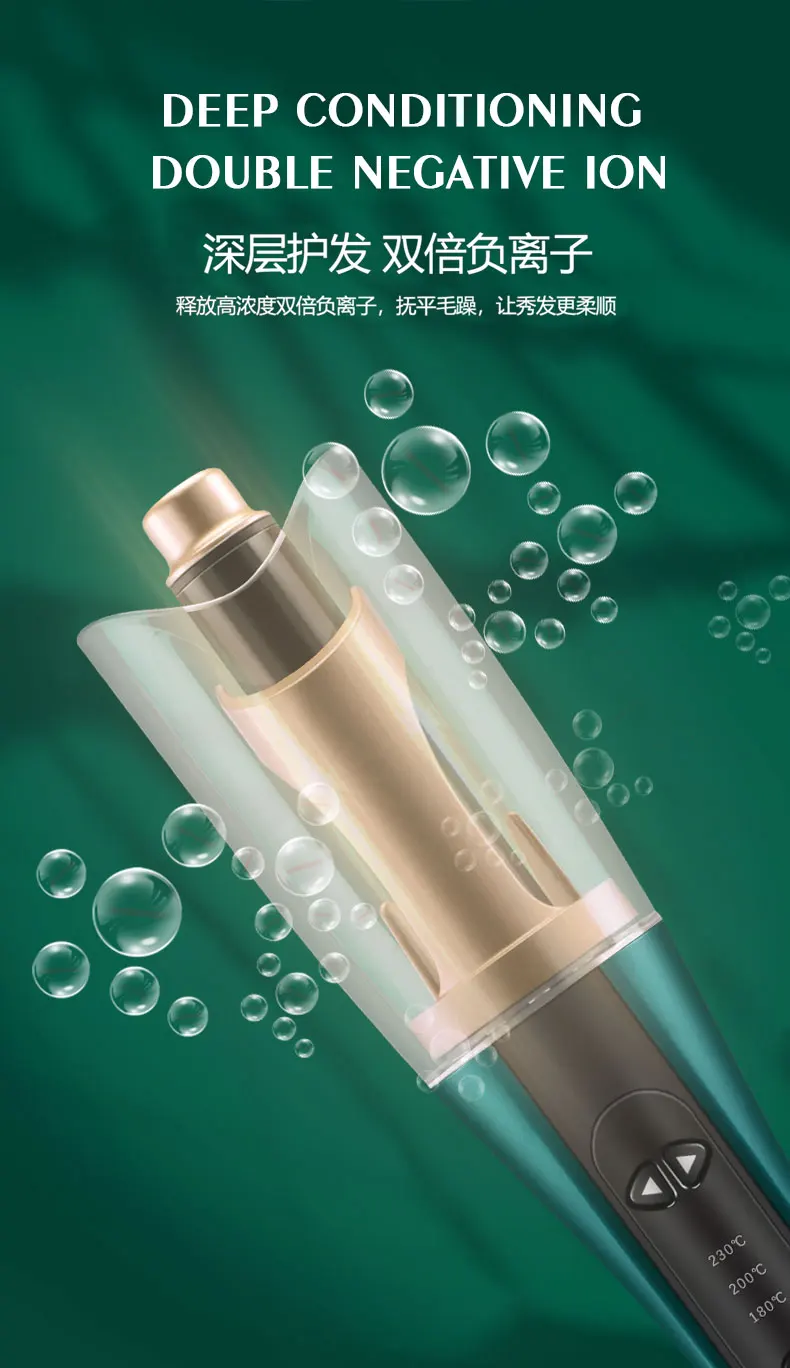 Enzo 2023 Hair Crimper Auto Rotating Ceramic Hair Curler Ptc Fast ...