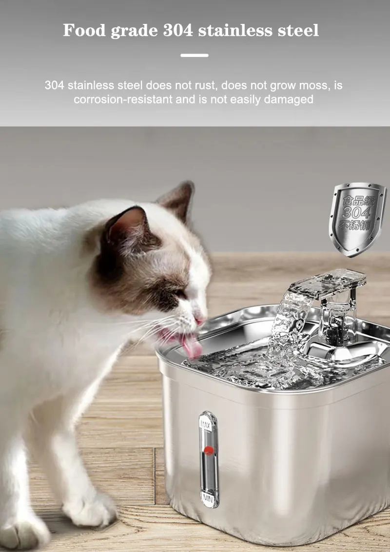 Pet Smart Water Dispenser Stainless Steel Easy-to-clean Material Cat ...
