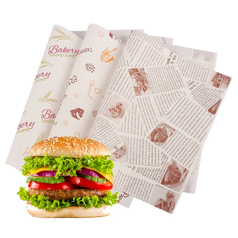 Burger Wrapper Custom Print Burger Wrapping Paper Burger Box Disposable ...