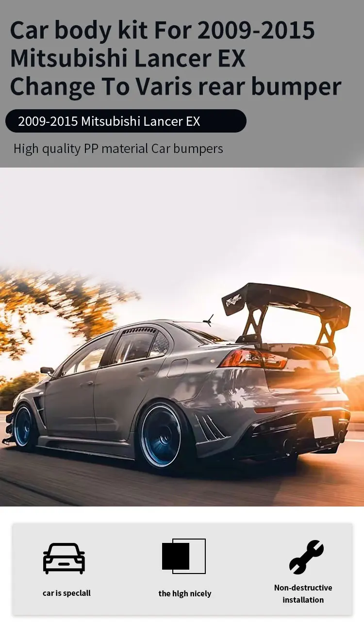 Car body kit For 2009-2015 Mitsubishi Lancer EX Change To Vari rear ...